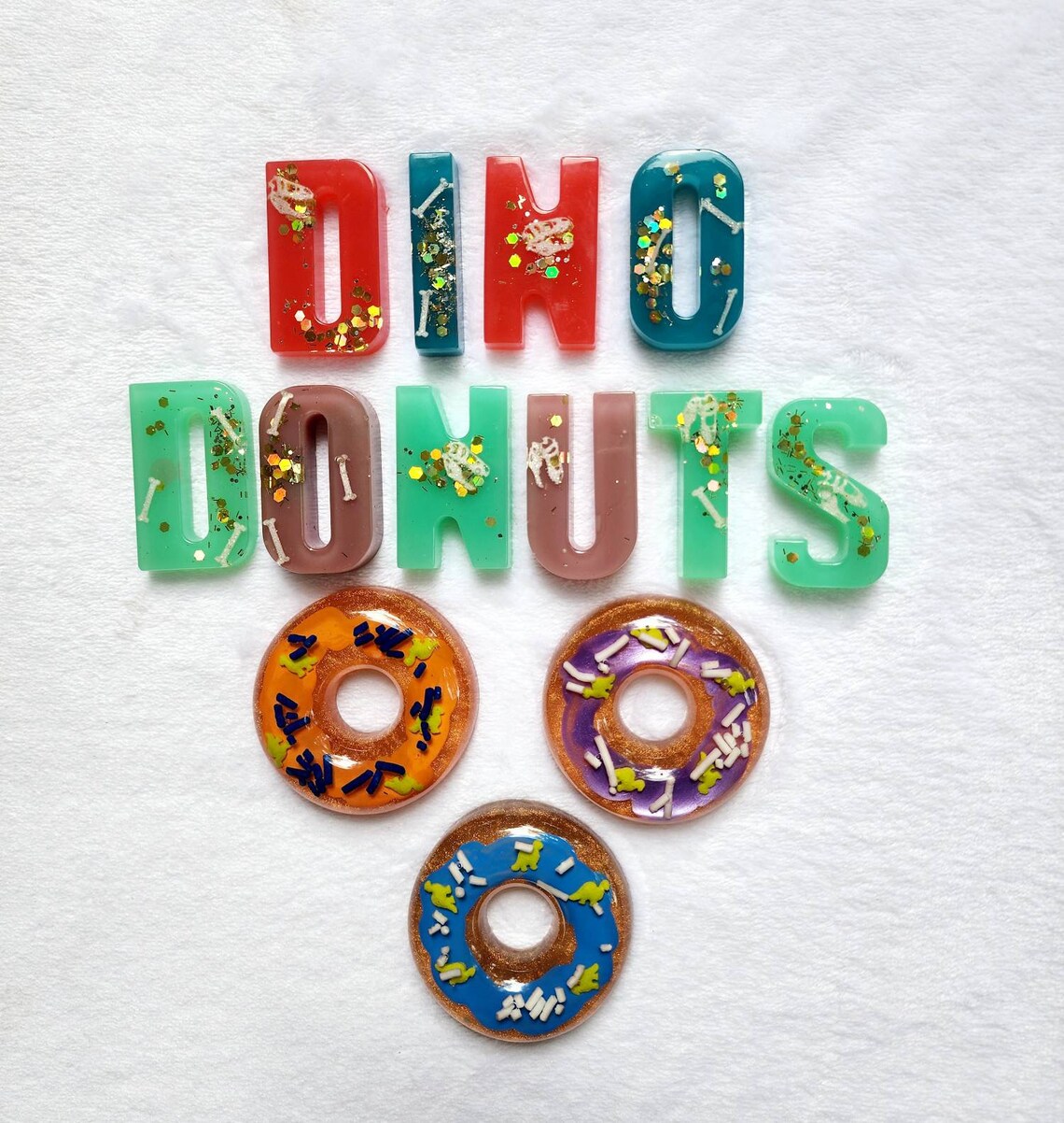 Dinosaur Donuts 12 Pack Assorted Dozen Resin Doughnuts/ Resin Donuts ...