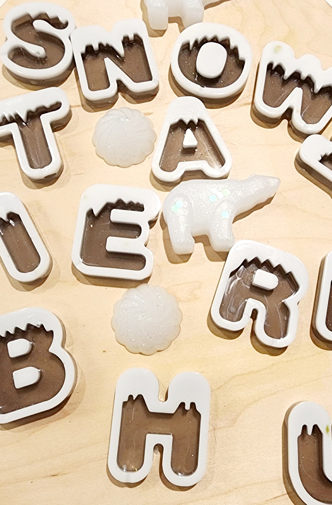 Fillable Snow Capped Resin Letters Set - Etsy