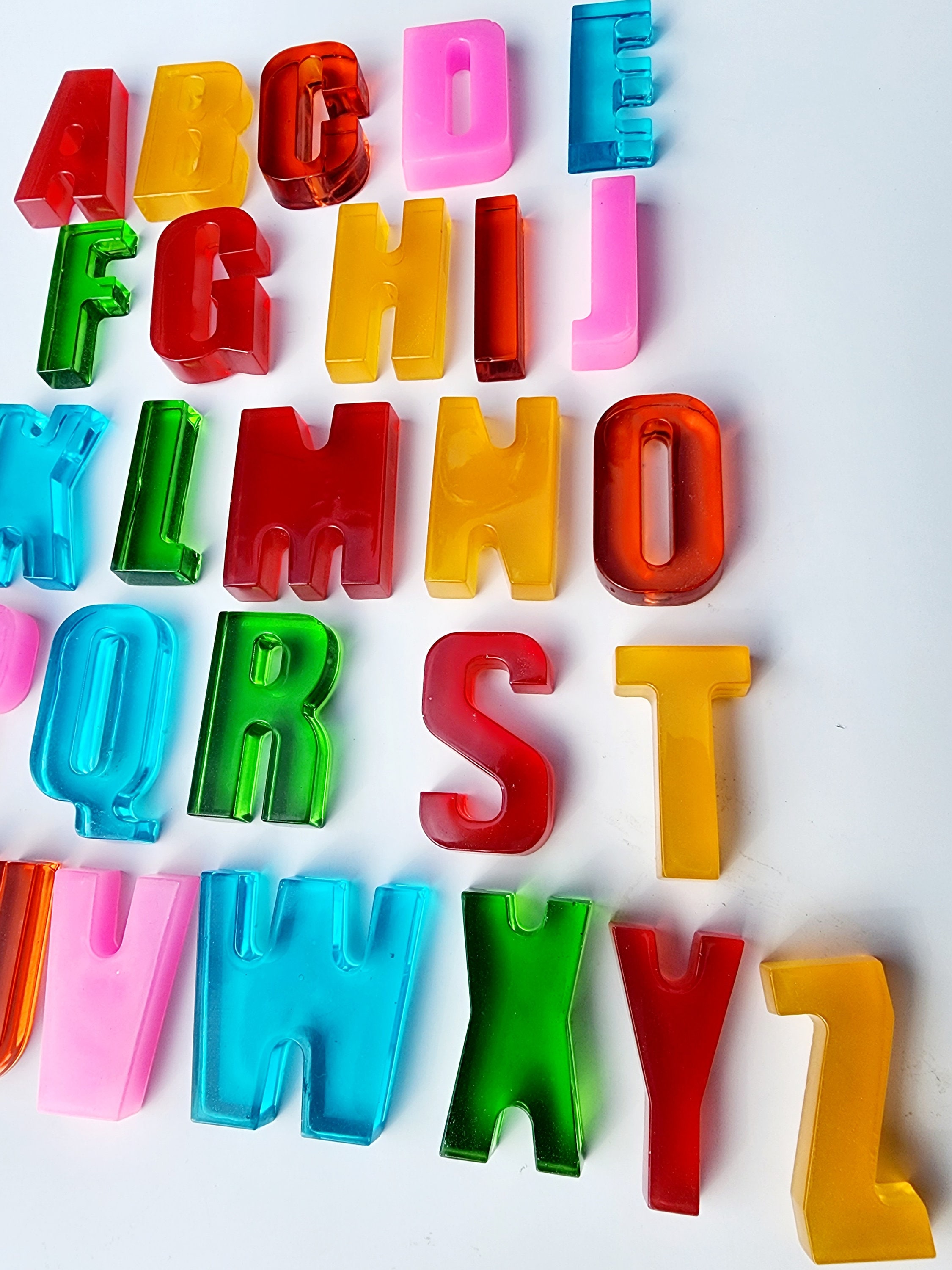Rainbow Resin Light Table Alphabet - Etsy