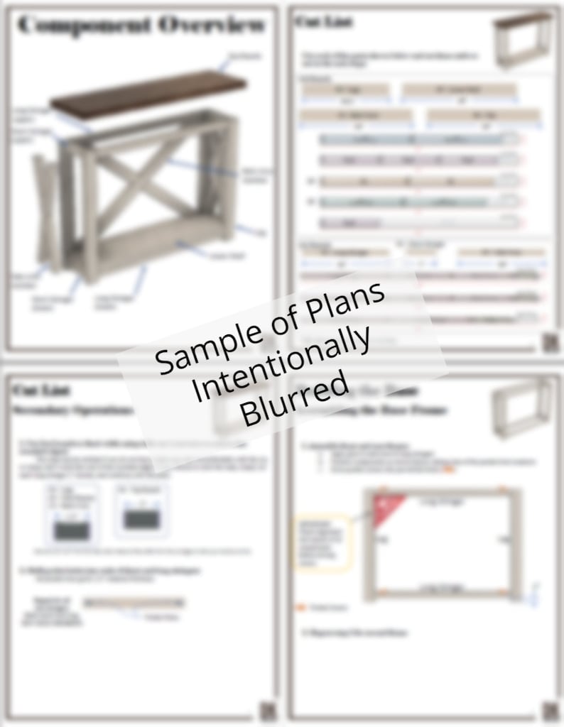 Farmhouse Console Table Build Plans - PDF Instant Download - Etsy