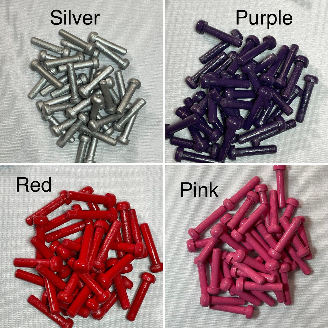 Colorful Painted Game Pegs - 1/4" (7/32” Act) X 1-1/16" (6mm X 27mm ...