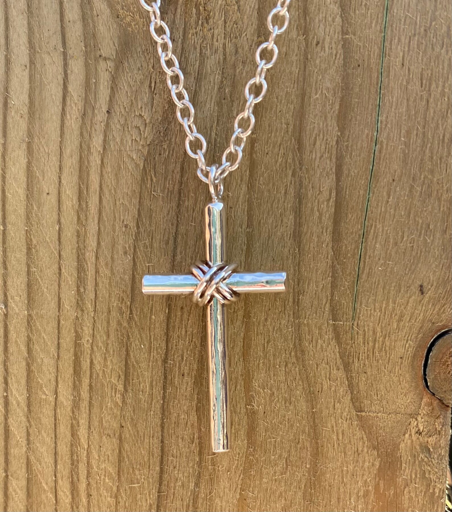 Sterling Silver Bound Cross With Fabulous Chain - Etsy