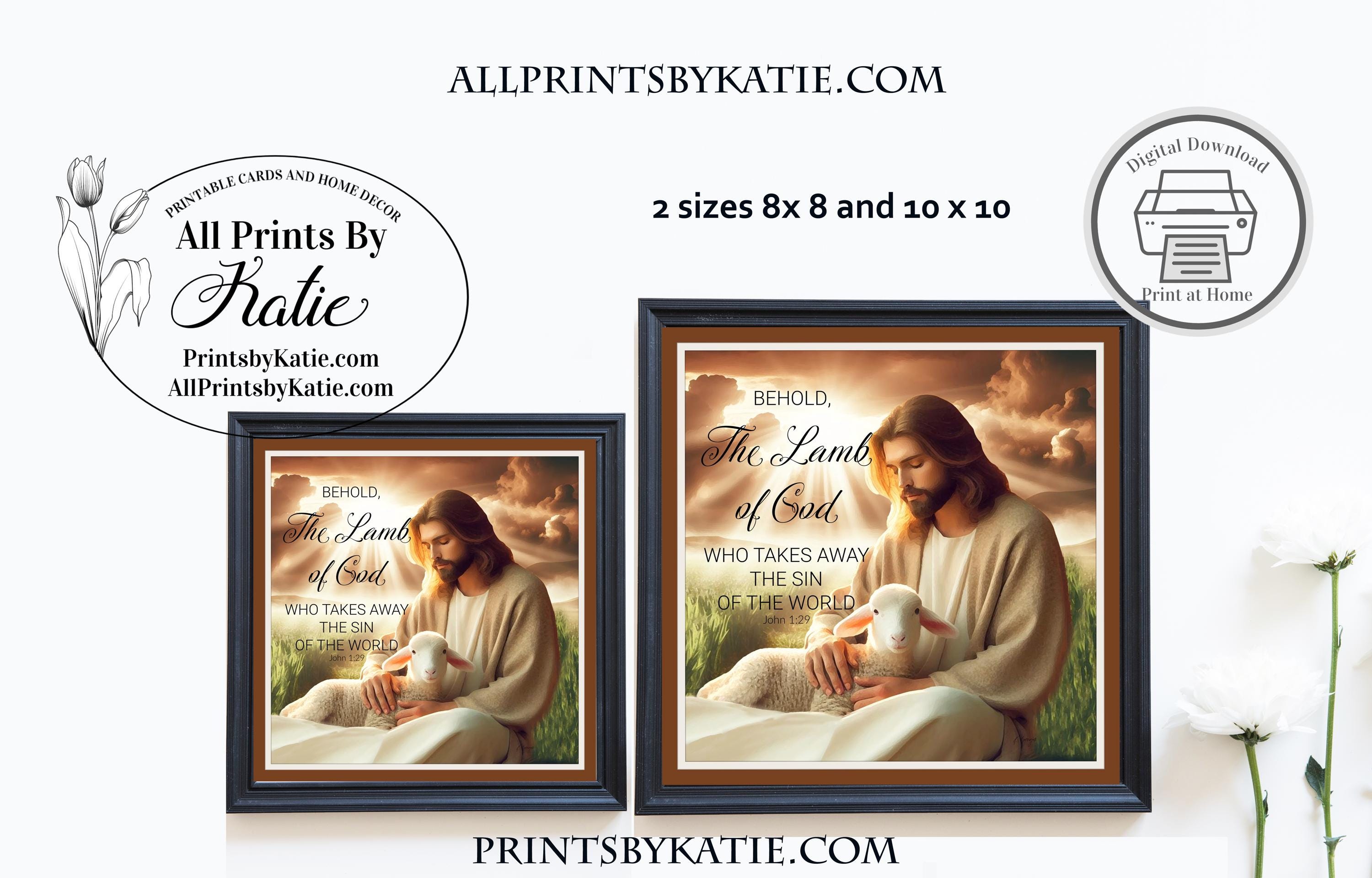 Lamb of God Wall Art, Printable Bible Verse John 1-29 Art, Jesus and ...