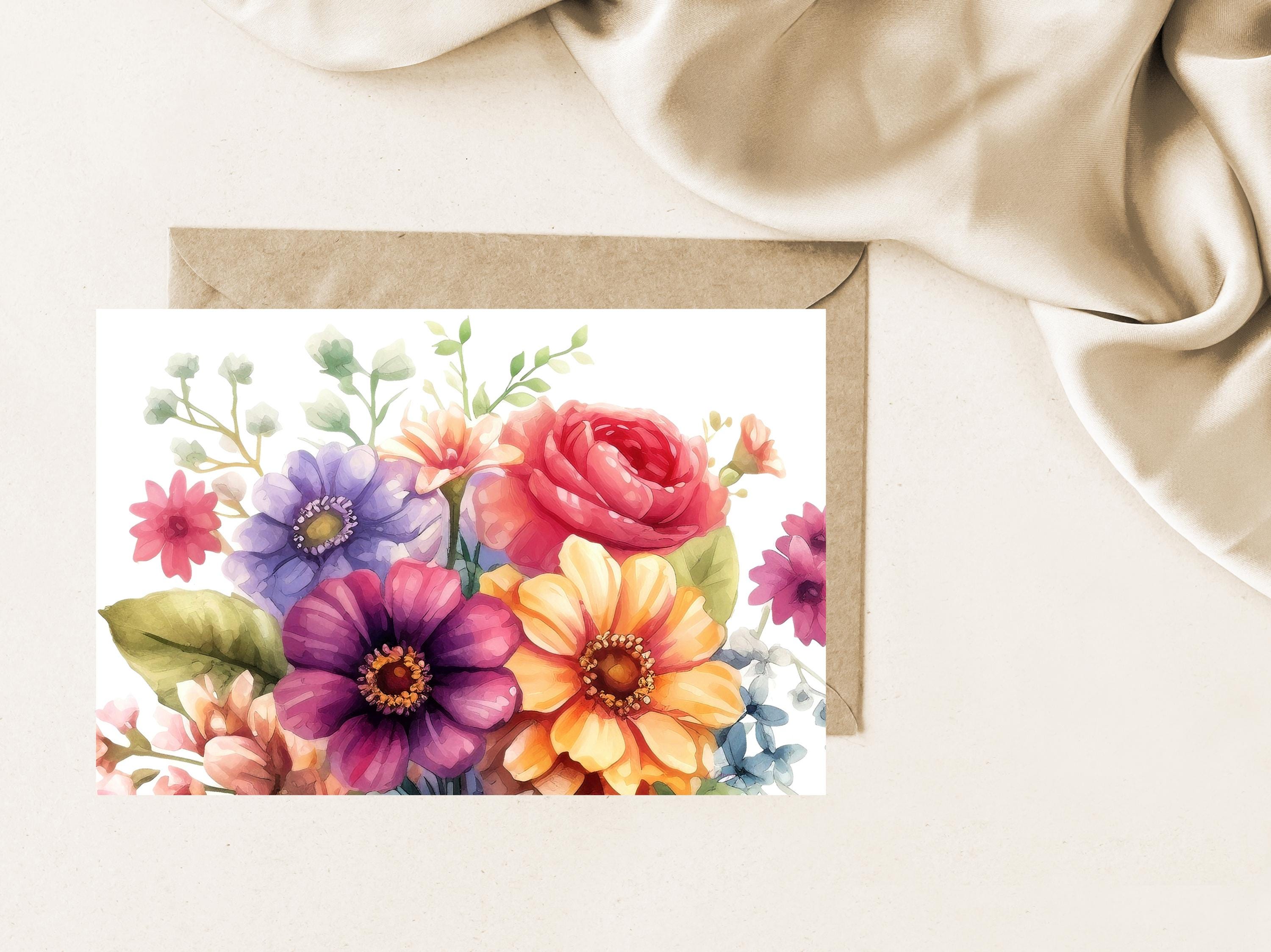 Wildflower Note Card, Printable Note Card, Flower Card Printable ...