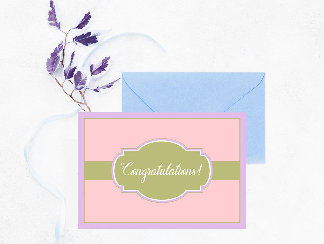 Congratulations Card, DIY Download Card, Congrats Card, Printable ...