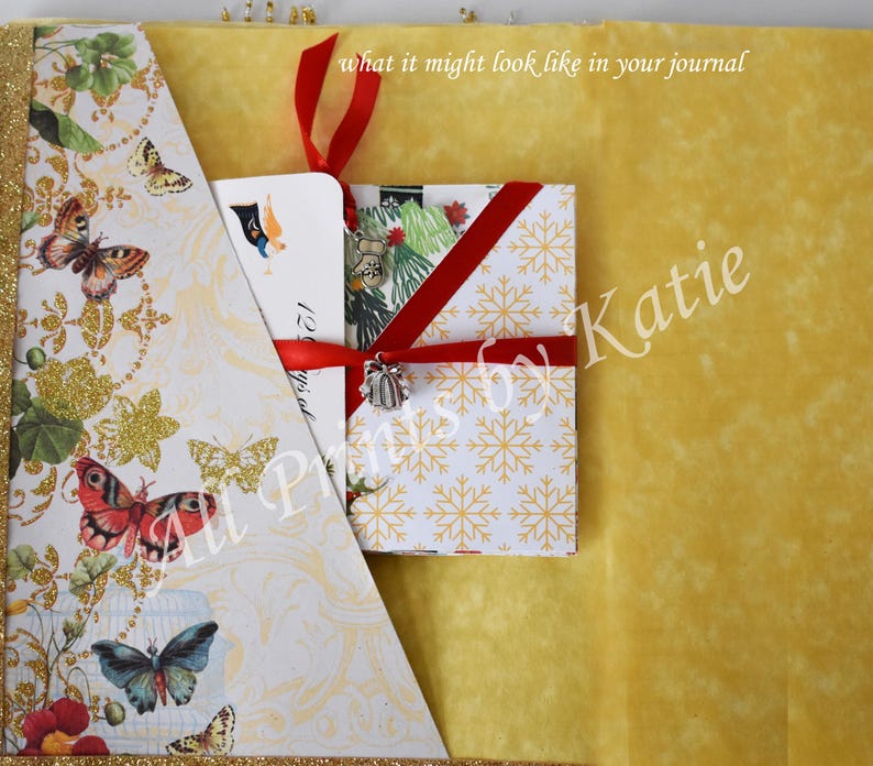 Handmade 12 Days of Christmas Folio Journal Insert, Writing Flip Book ...