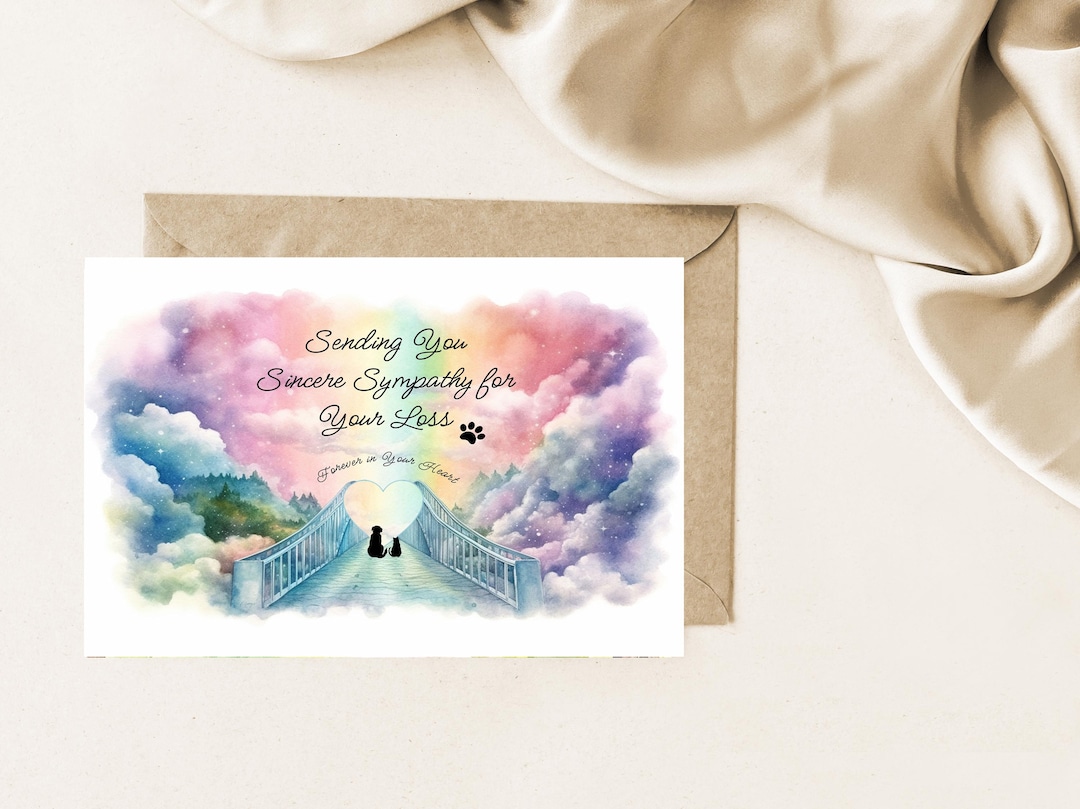 Rainbow Bridge Pet Sympathy Card (print at Home) - Etsy