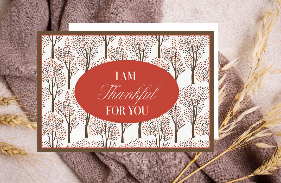 Thanksgiving Card, Printable Thanksgiving Card, I'm Thankful for You ...