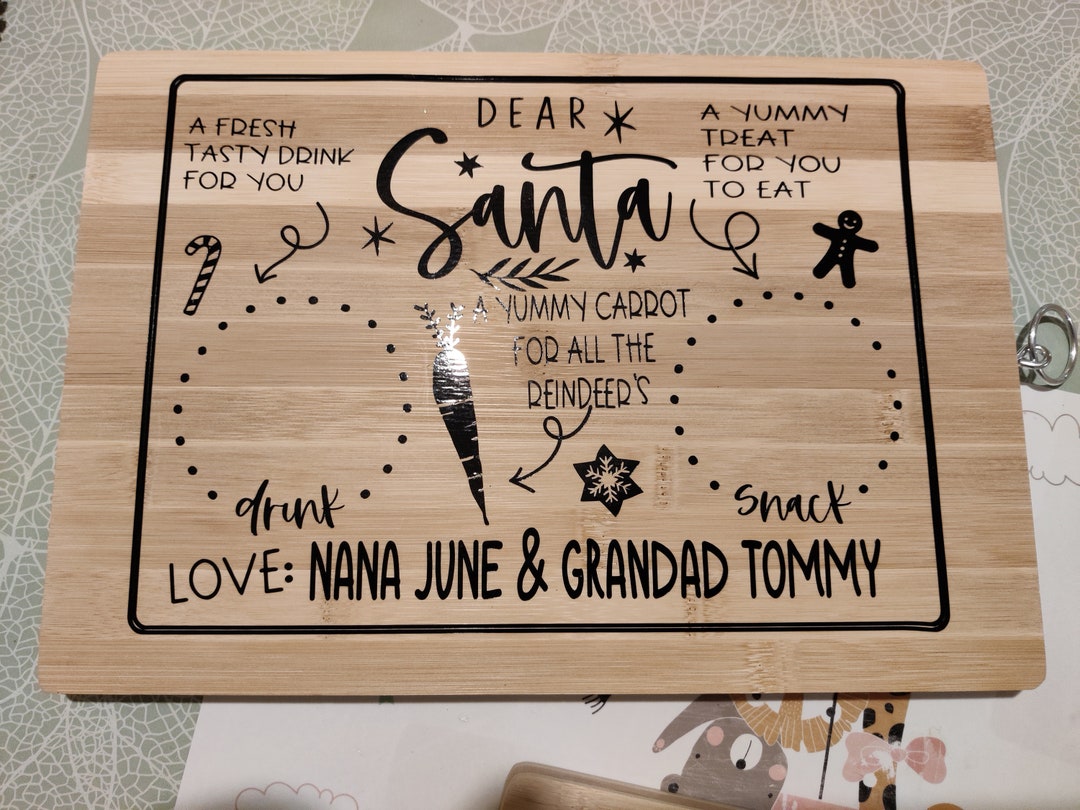 Irishmade Wooden Santa Treat Board Personalised Christmas Eve - Etsy