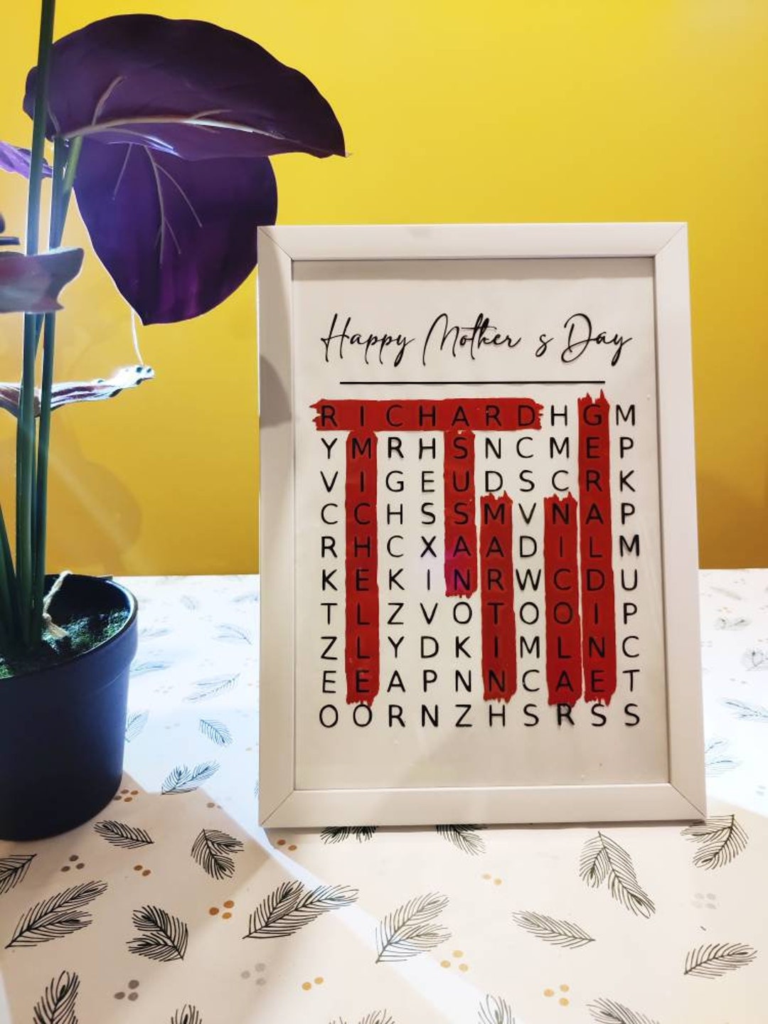 Personalised Family Word Search Plaque With Frame Boyfriend Girlfriend ...