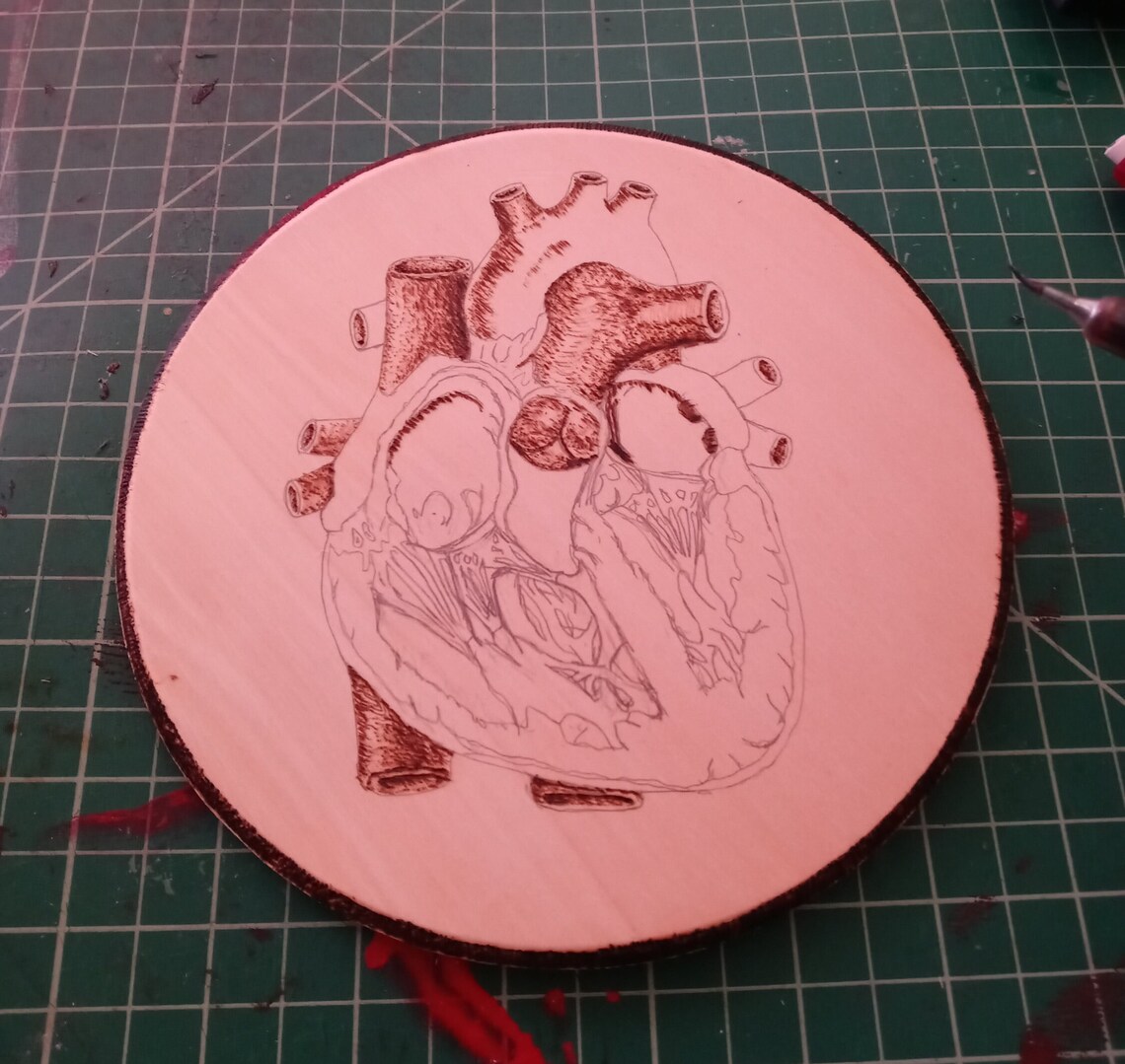 Inside the Human Heart (pyrography) - Etsy