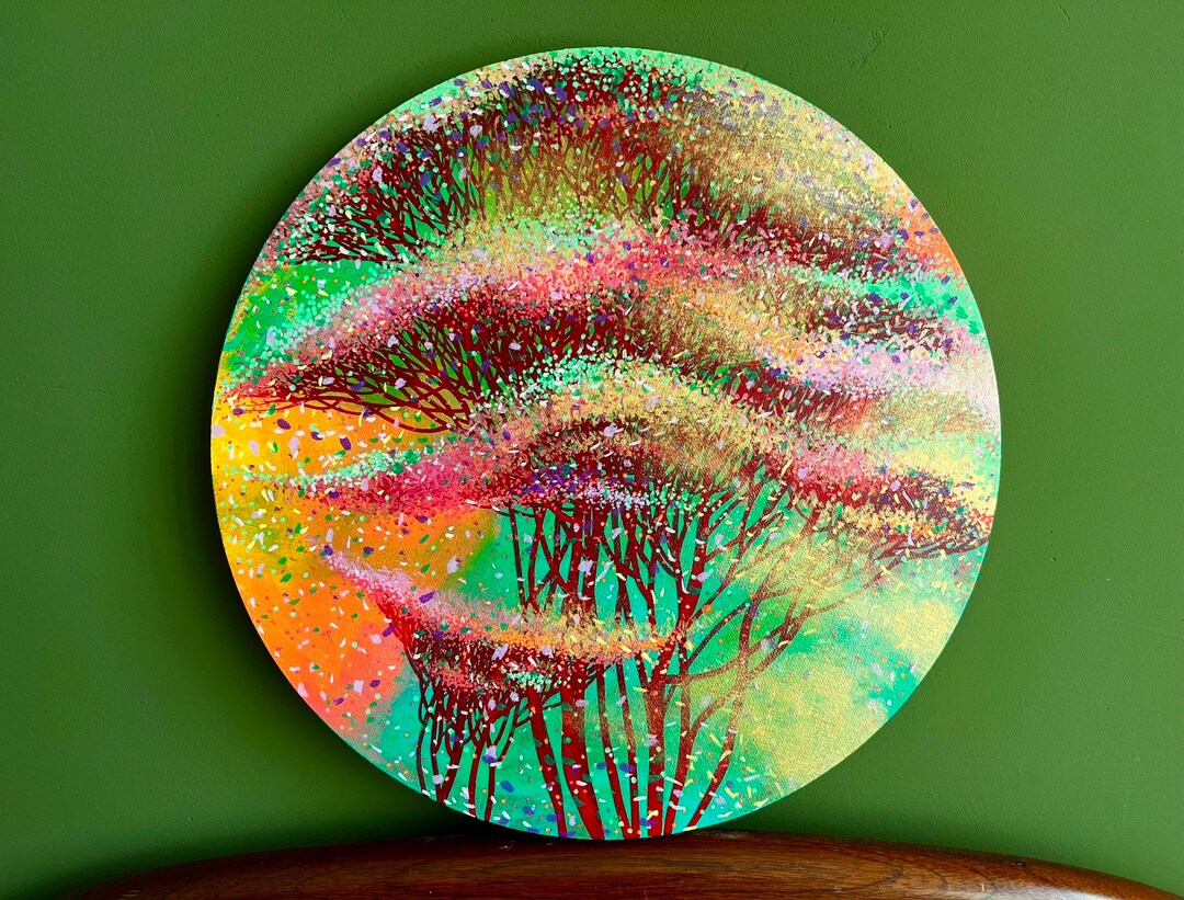 Golden Spring, Original Landscape in Acryl and Gold, Alina Allen Art ...