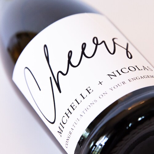 Engagement Wine Label Personalized Engagement Gift Wedding | Etsy