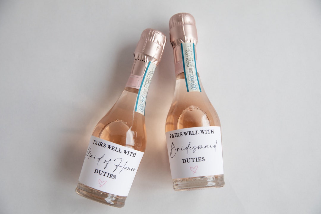 Mini Prosecco Labels for Bridesmaid Proposal Small Champagne - Etsy