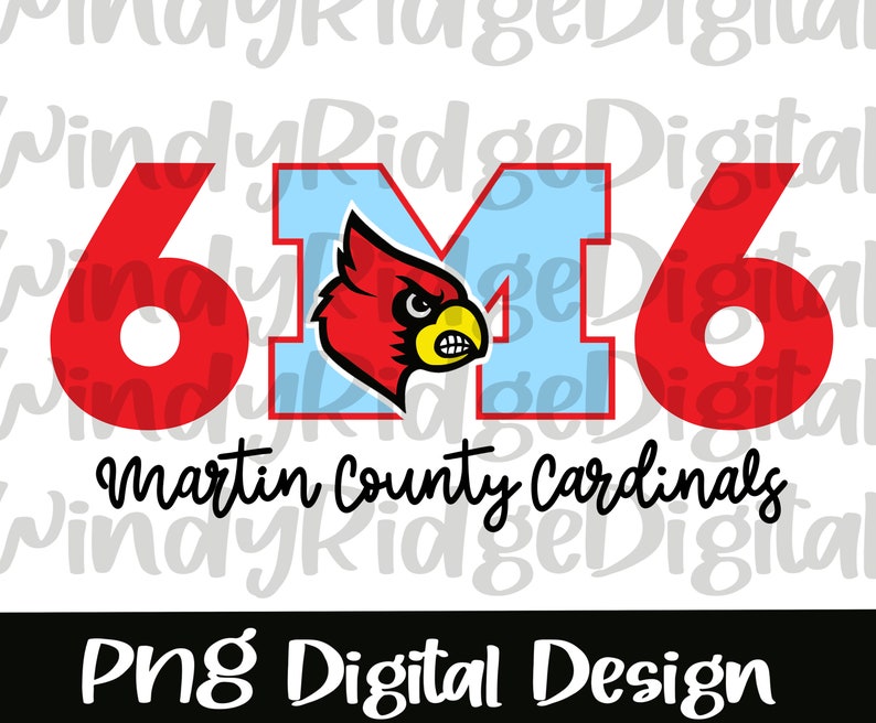 Martin County Cardinals Area Code 606 PNG File for Sublimation - Etsy