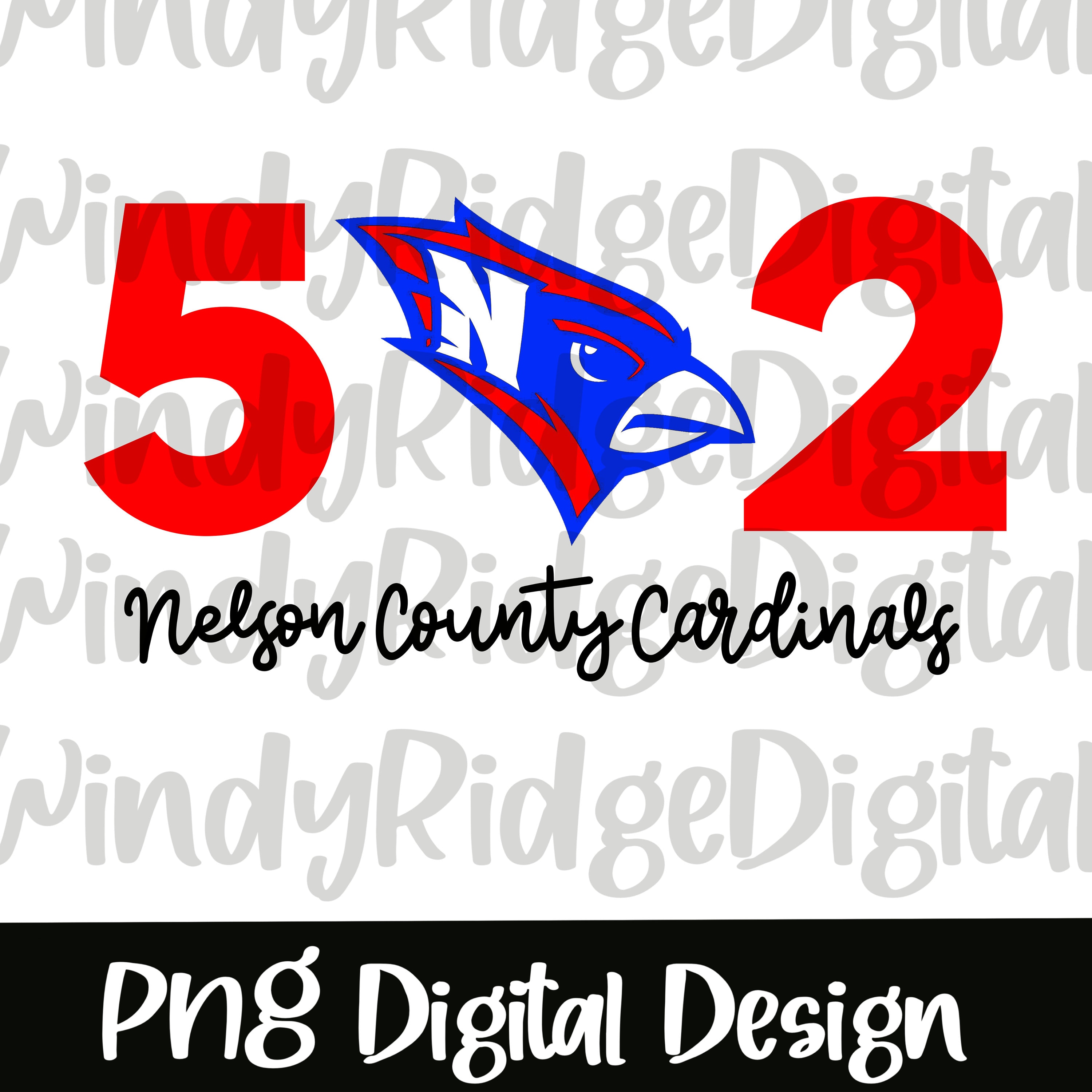 Nelson County Cardinals Area Code 502 PNG File for Sublimation - Etsy