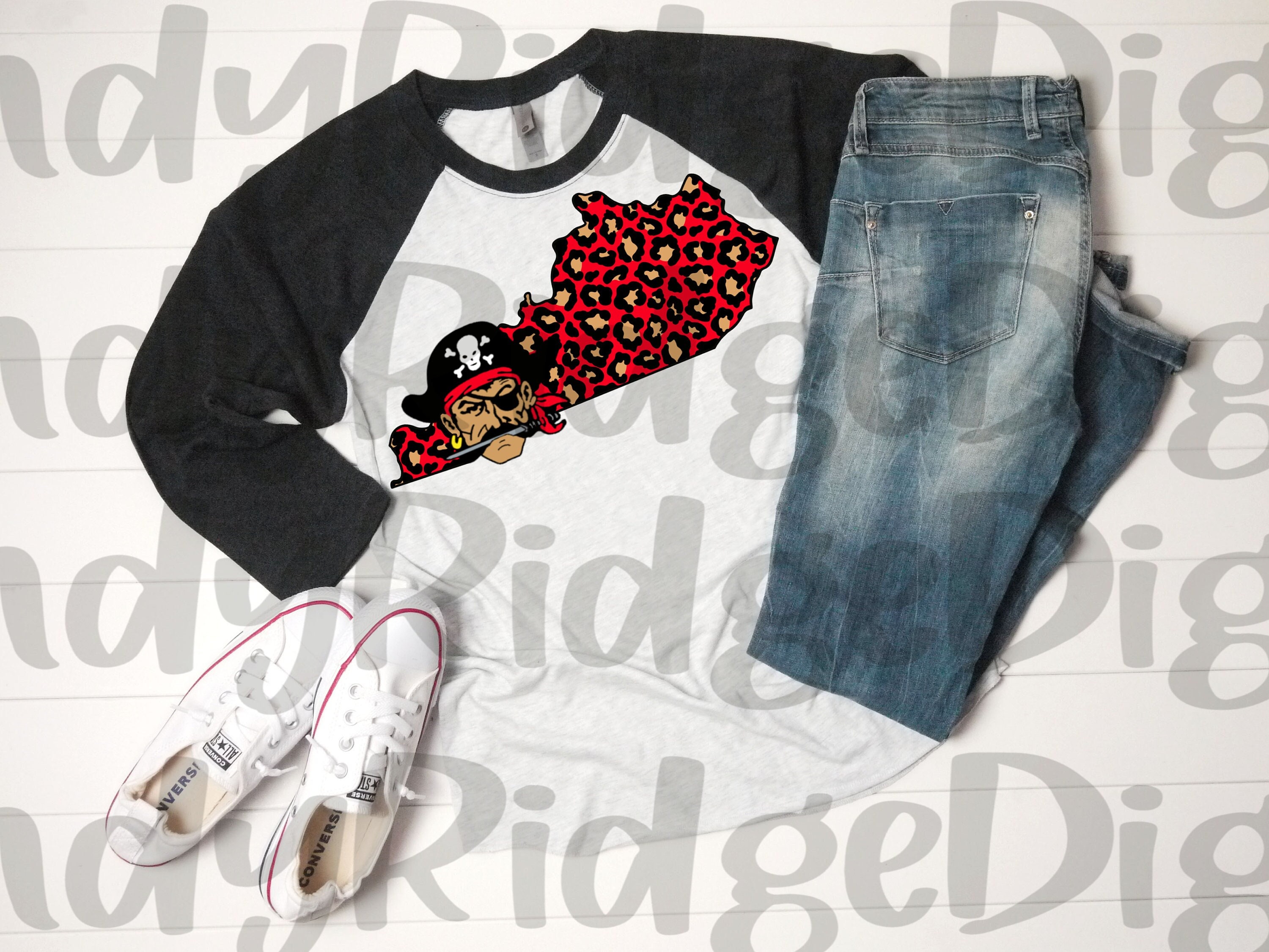 Belfry Pirates Leopard Print Kentucky State Shape PNG File for ...