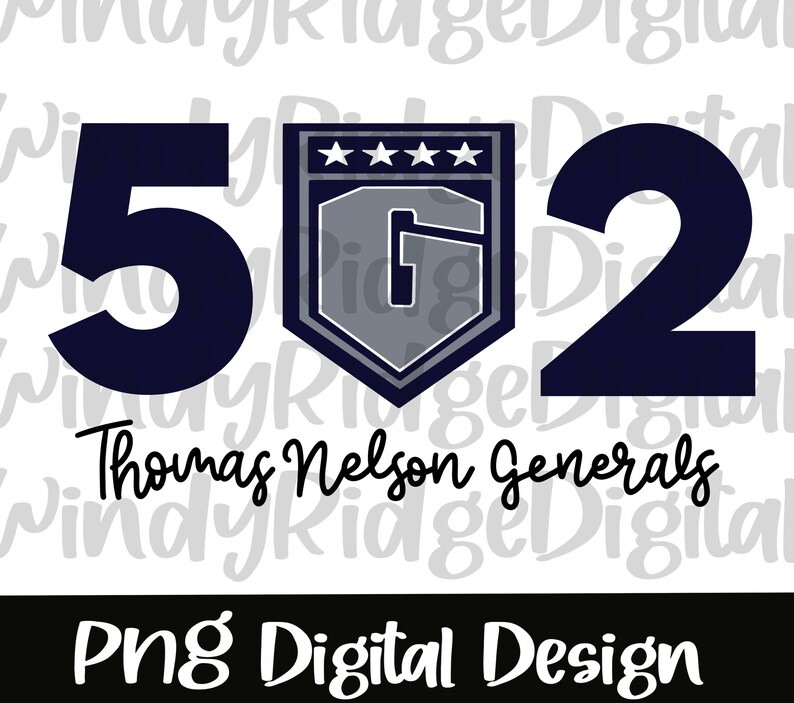 Thomas Nelson Generals Area Code 502 PNG File for Sublimation - Etsy
