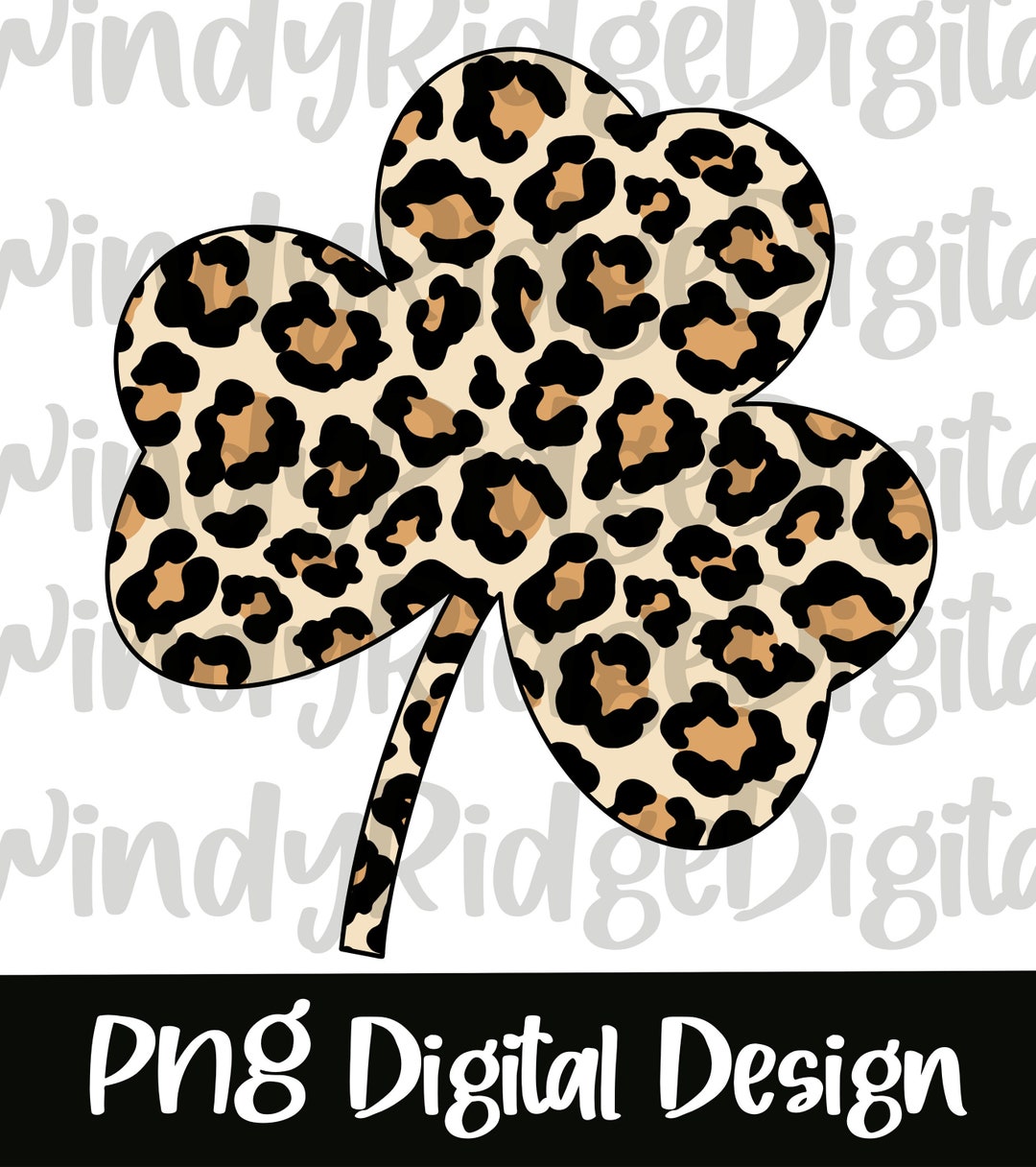 Leopard Print Shamrock PNG File for Sublimation - Etsy