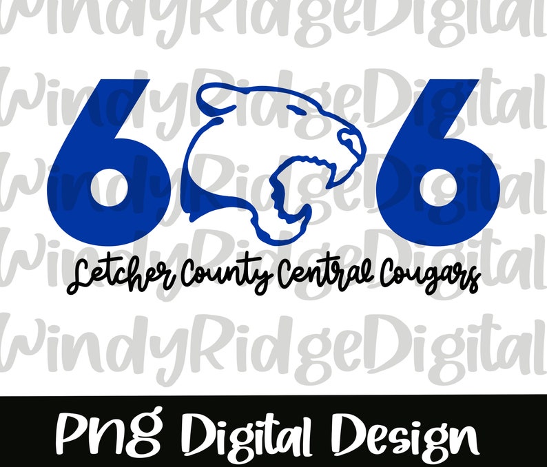 Letcher County Central Cougars Area Code 606 PNG File for Sublimation ...