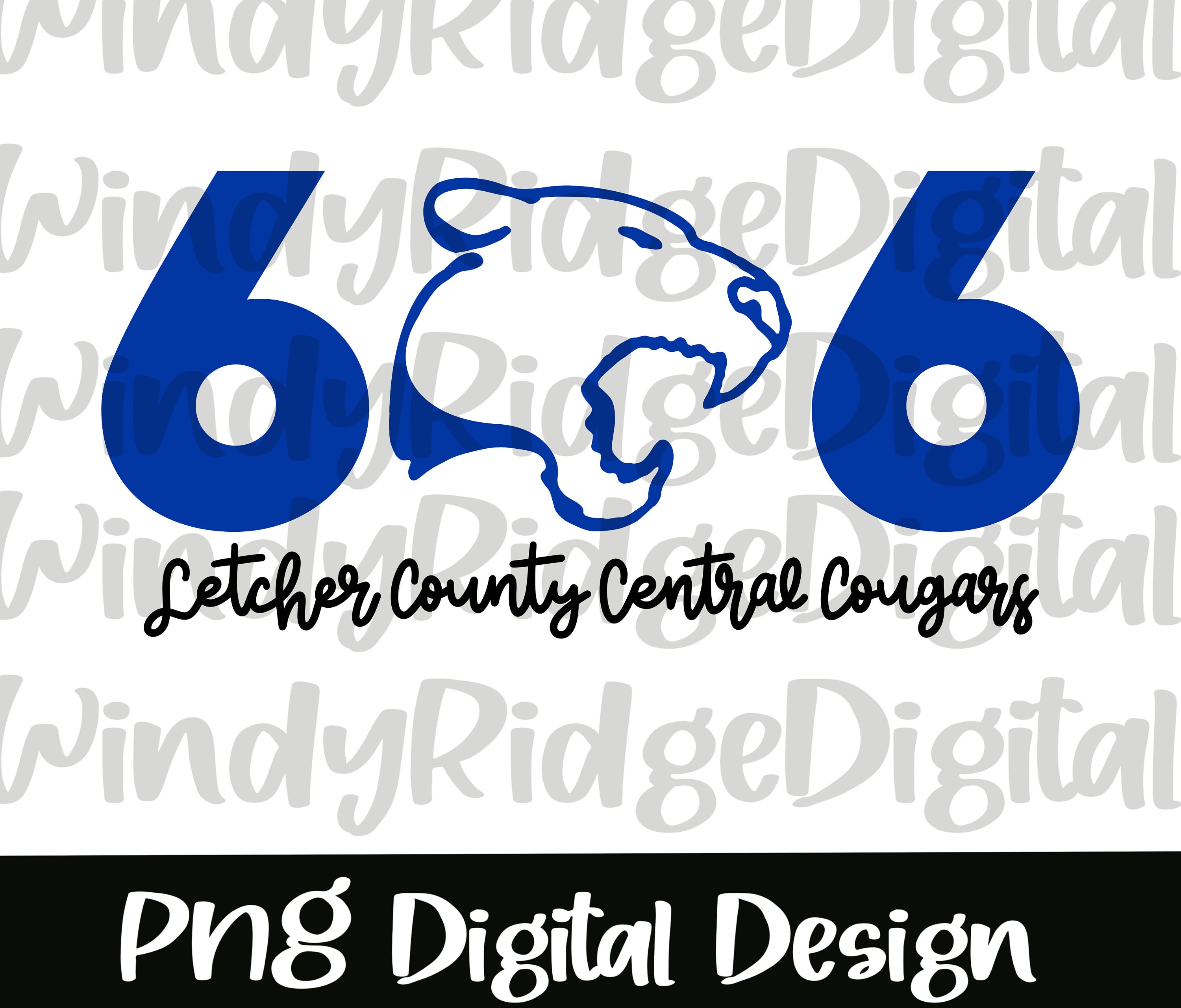 Letcher County Central Cougars Area Code 606 PNG File for Sublimation ...