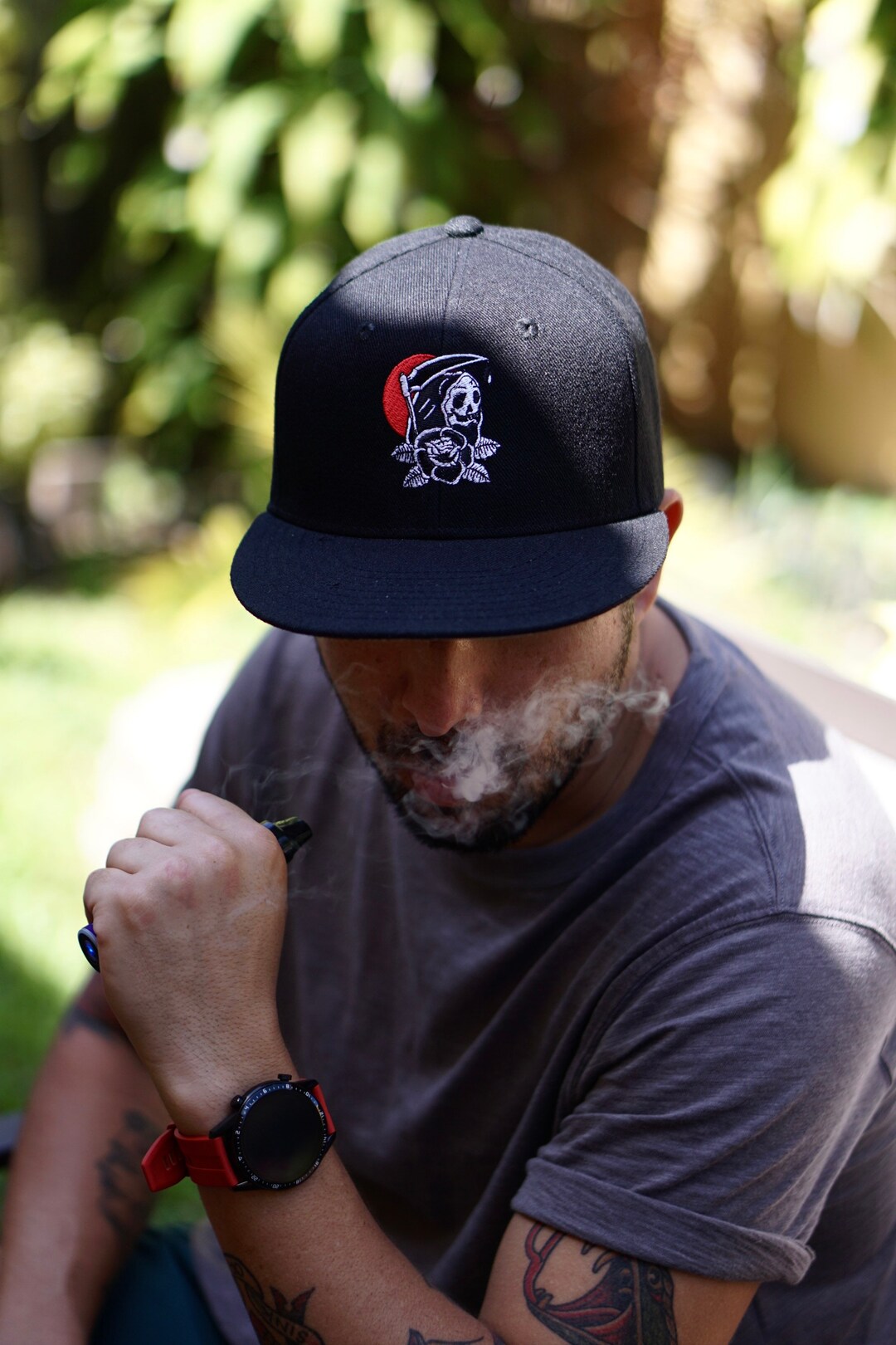 Grim Reaper Black Cap Traditional Tattoo Art Style - Etsy