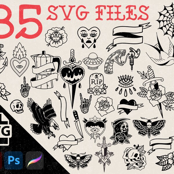 Traditional Tattoo Svg - Etsy