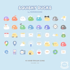 Cute Pastel Squishy Duck App Icon Pack Ios & Android - Etsy