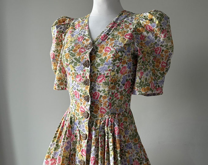 Cute Berwin & Wolff Floral Austrian Dirndl German Folk Dress Vintage ...
