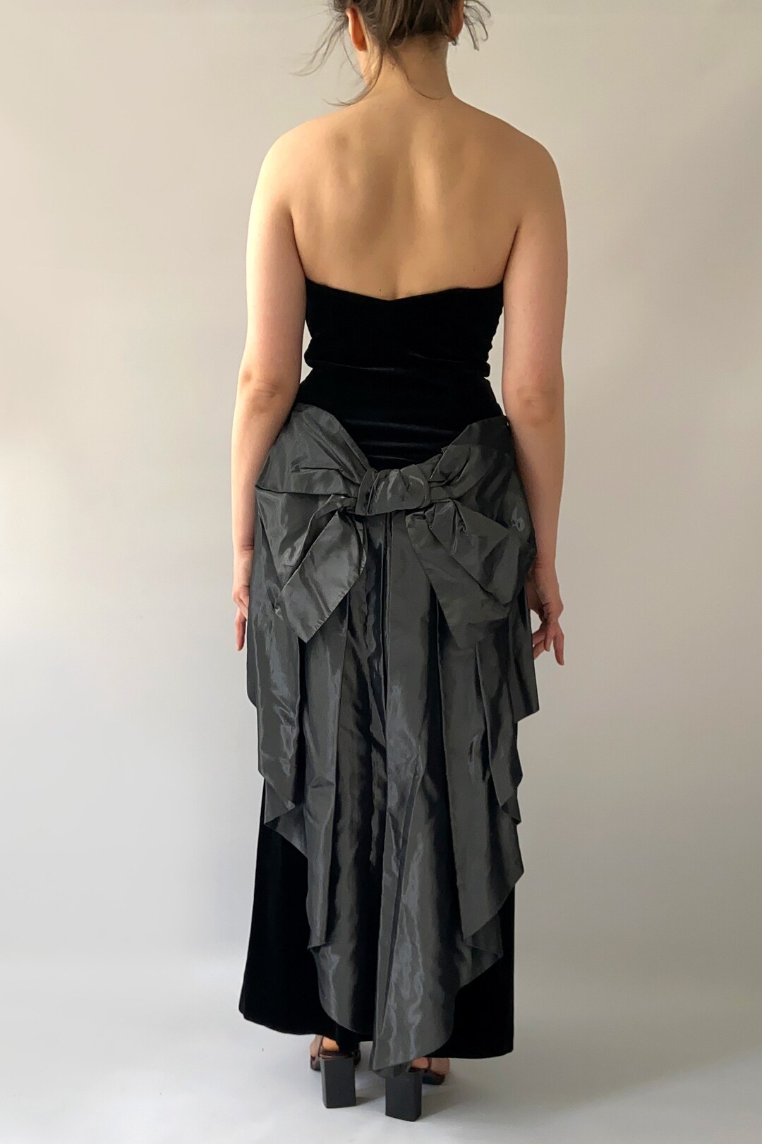 Very Rare Laura Ashley Dress Shiny Bow Vintage Dress Midi Cotton ...