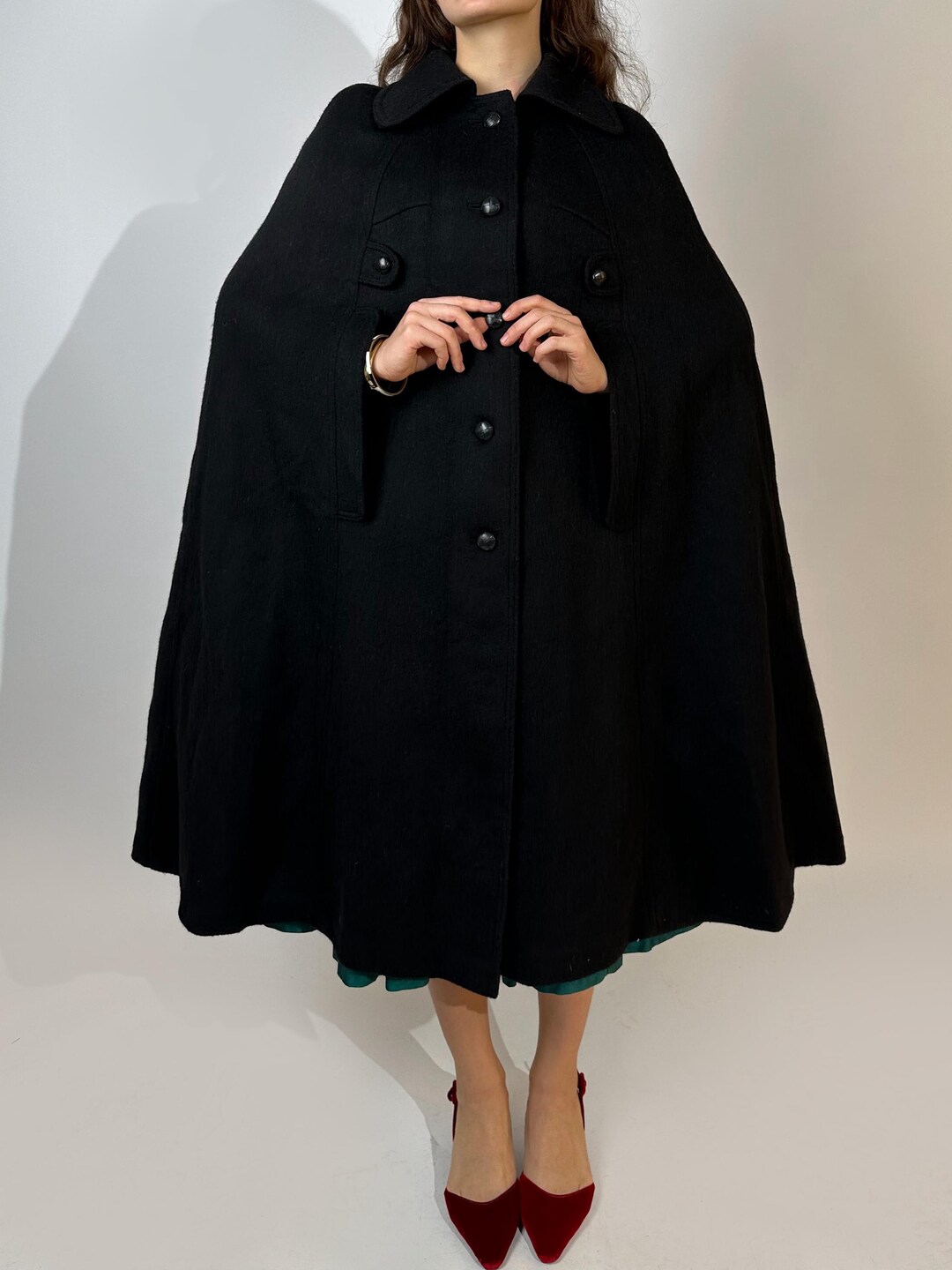 Black Cape Original Black Coat Wool - Etsy