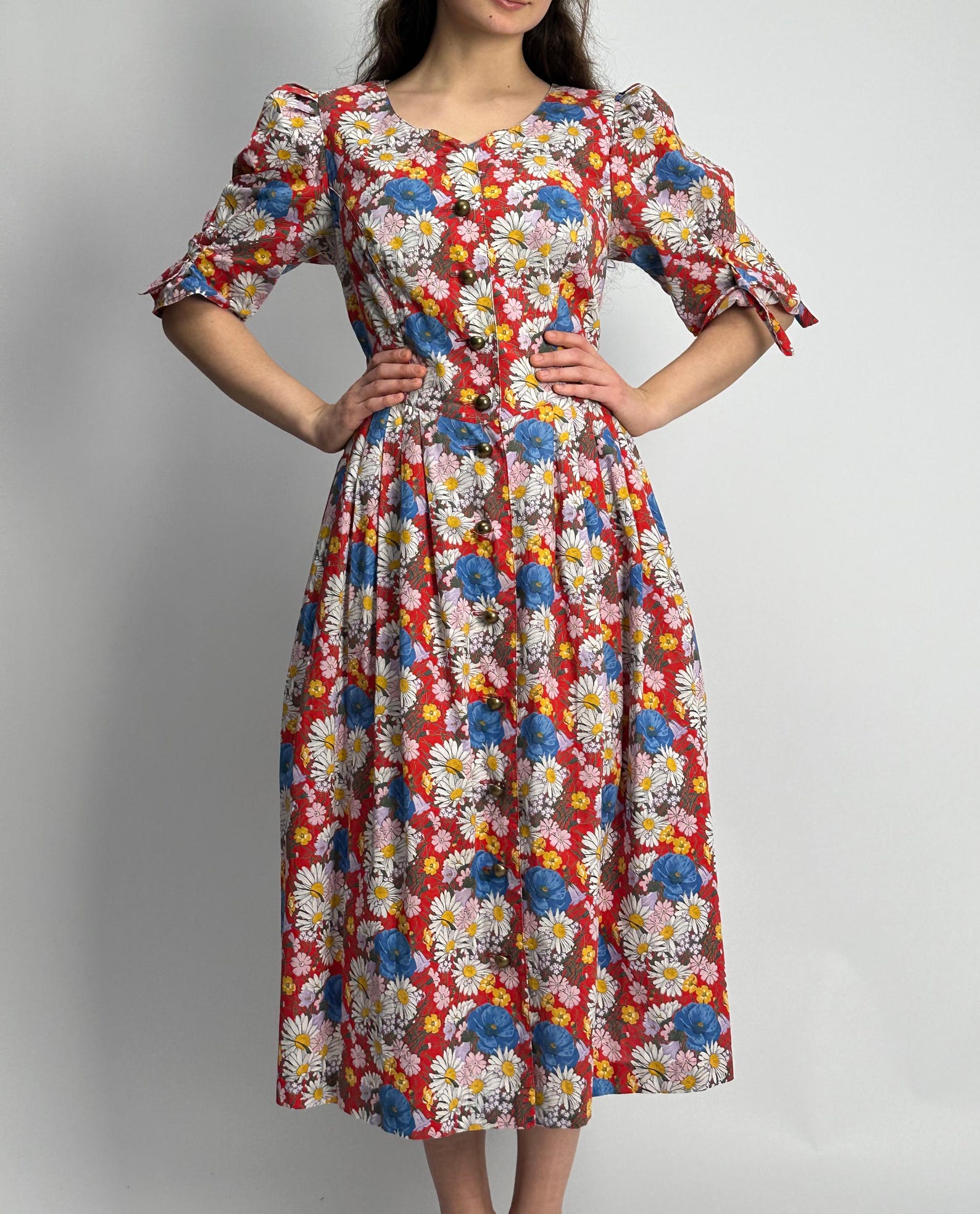 Colorful Flowers Vintage Austrian Bavarian Dress Folk - Etsy