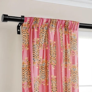 Tiger Print Cotton Curtain Panels: Bohemian Window Drapes, Set of 2 - Etsy