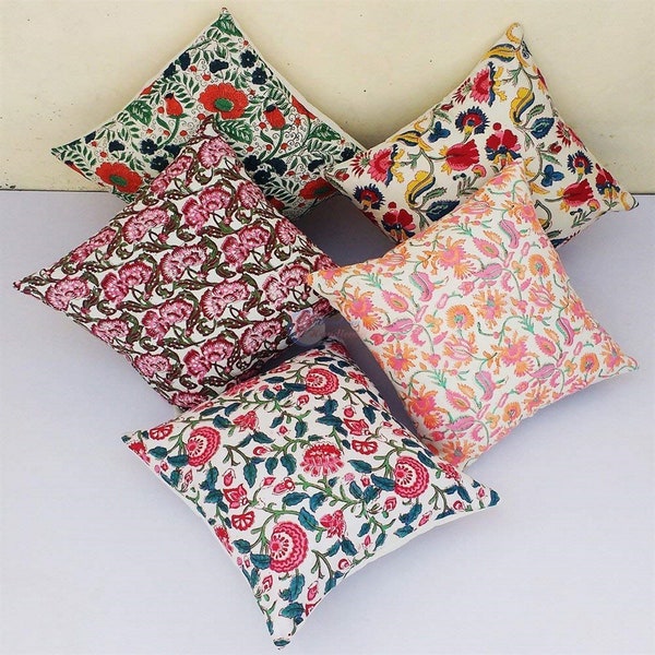 Block Print Cushion - Etsy UK
