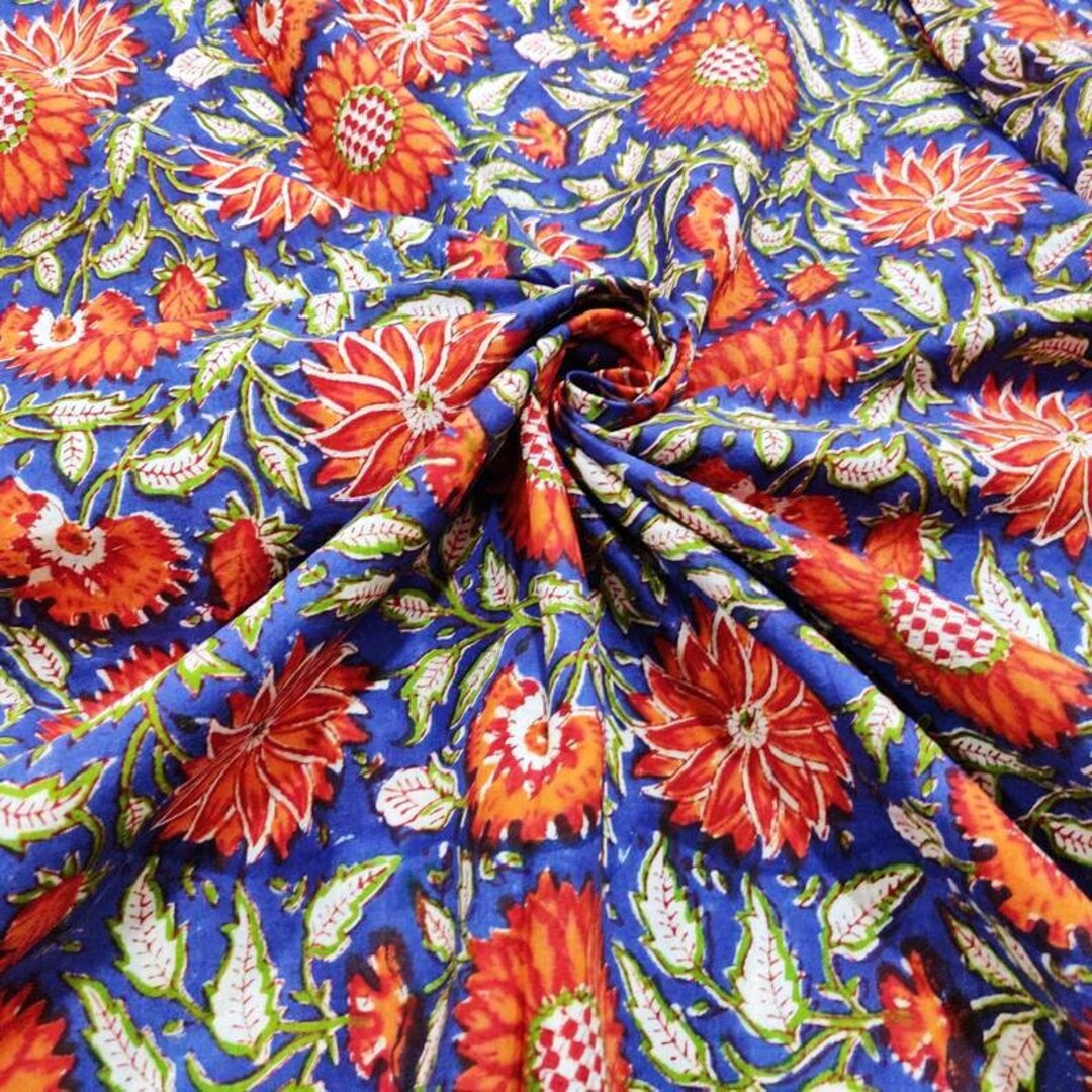 Hand Block Print Fabric, Indian 100%pure Cotton Block Print Cloth ...