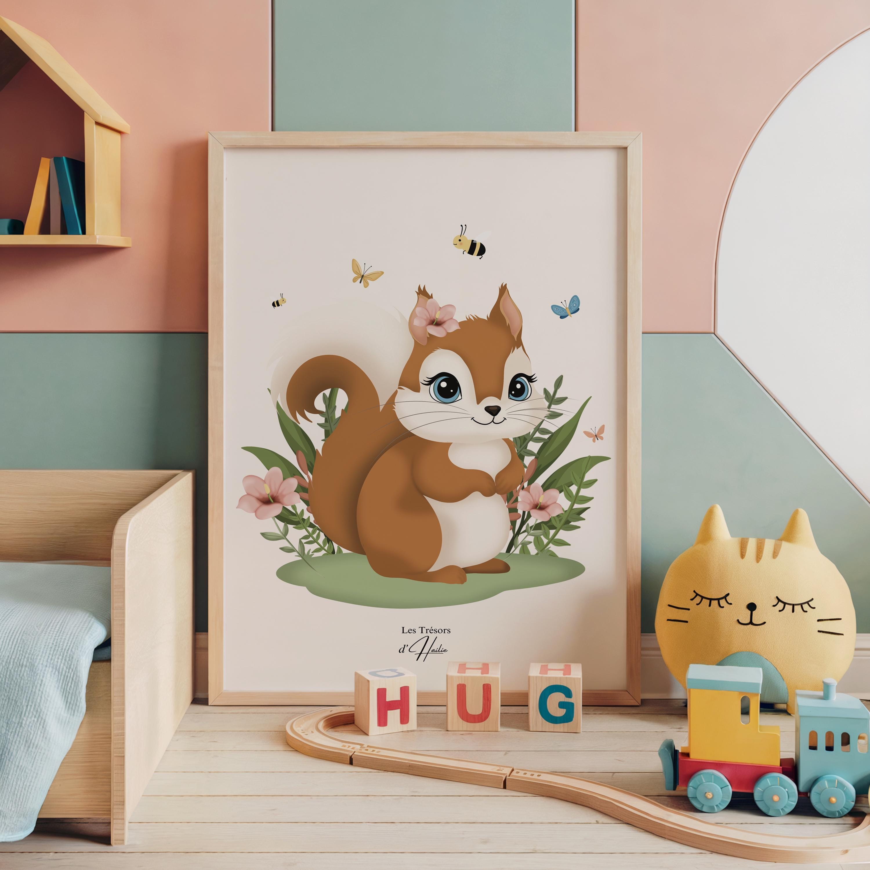 Illustrated Poster for Kids' Room – Baby Nursery Wall Art – Children's ...
