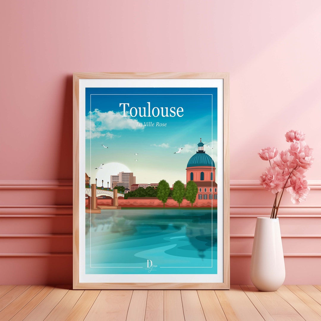 Toulouse City Print, South of France Print, Travel Wall Art, Toulouse ...