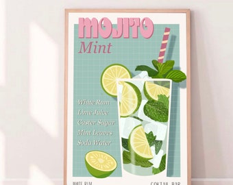 Mojito Cocktail Poster - Etsy