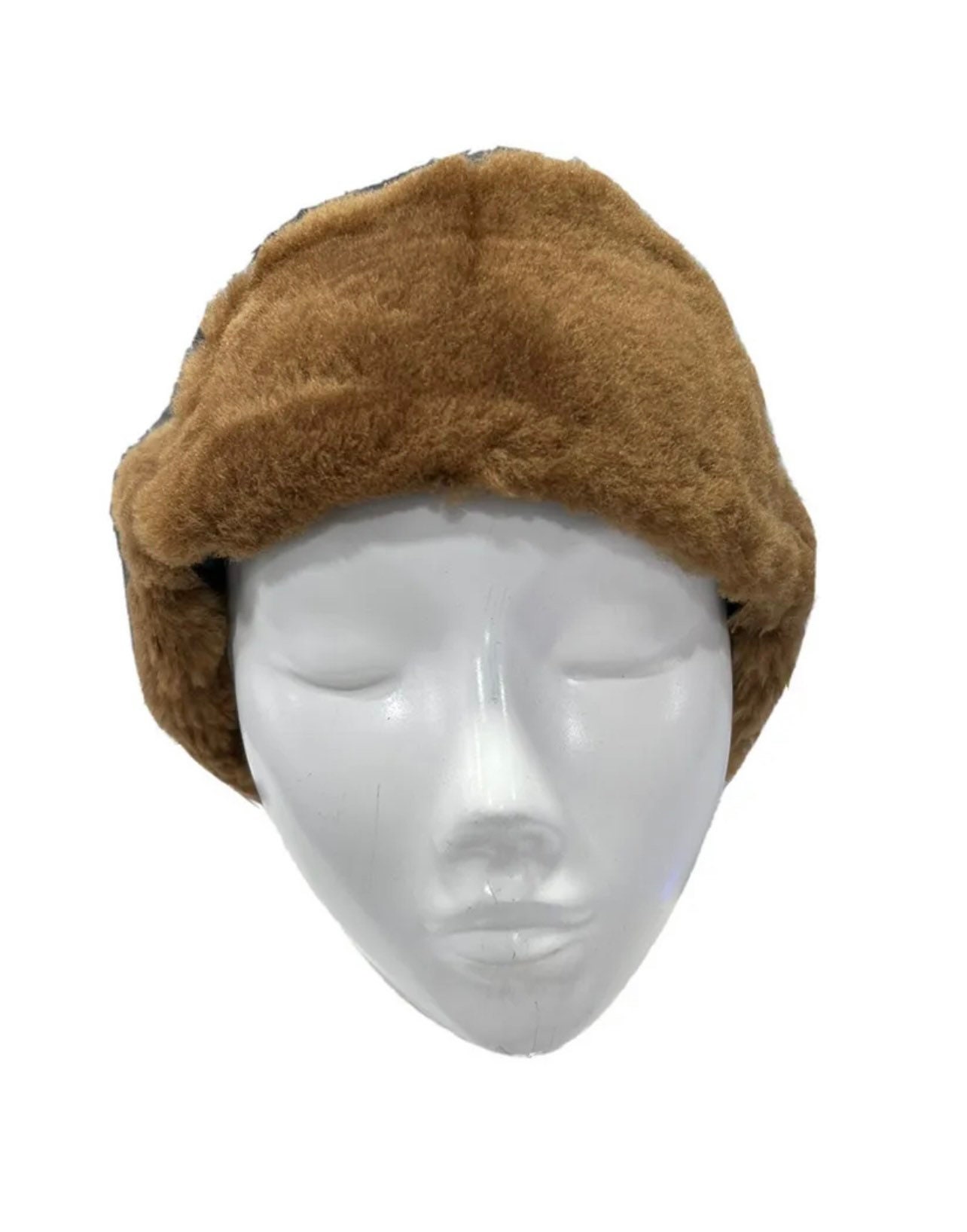 Real Sheepskin Hat Brown Shearing Leather Bomber Trapper Hanukkahs ...