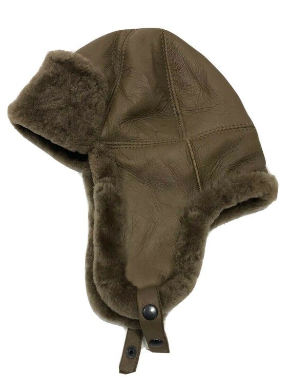 Real Sheepskin Hat Shearing Leather Bomber Trapper Hanukkahs - Etsy