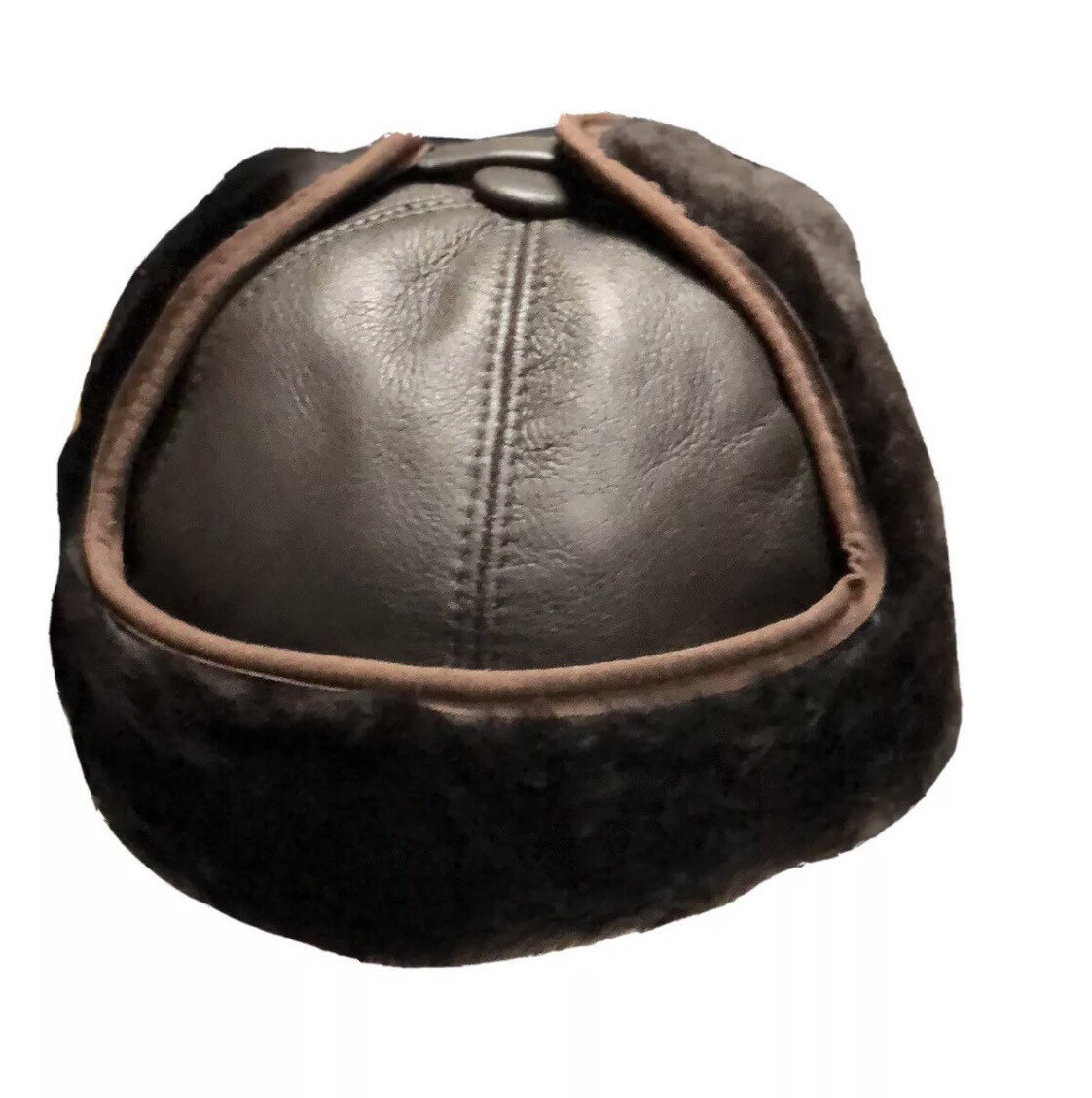 Real Sheepskin Bomber Hat Shearing Leather Trapper Hanukkahs Hunting ...