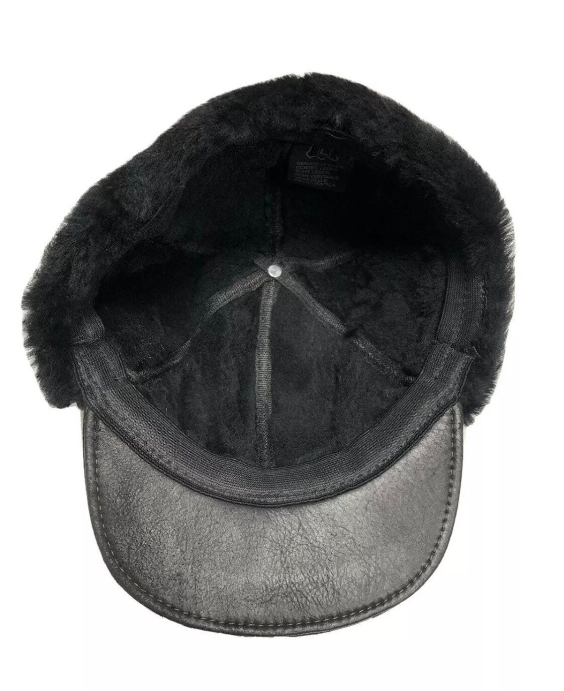 Real Sheepskin Hat Shearing Leather Bomber Trapper Hanukkahs Hunting ...