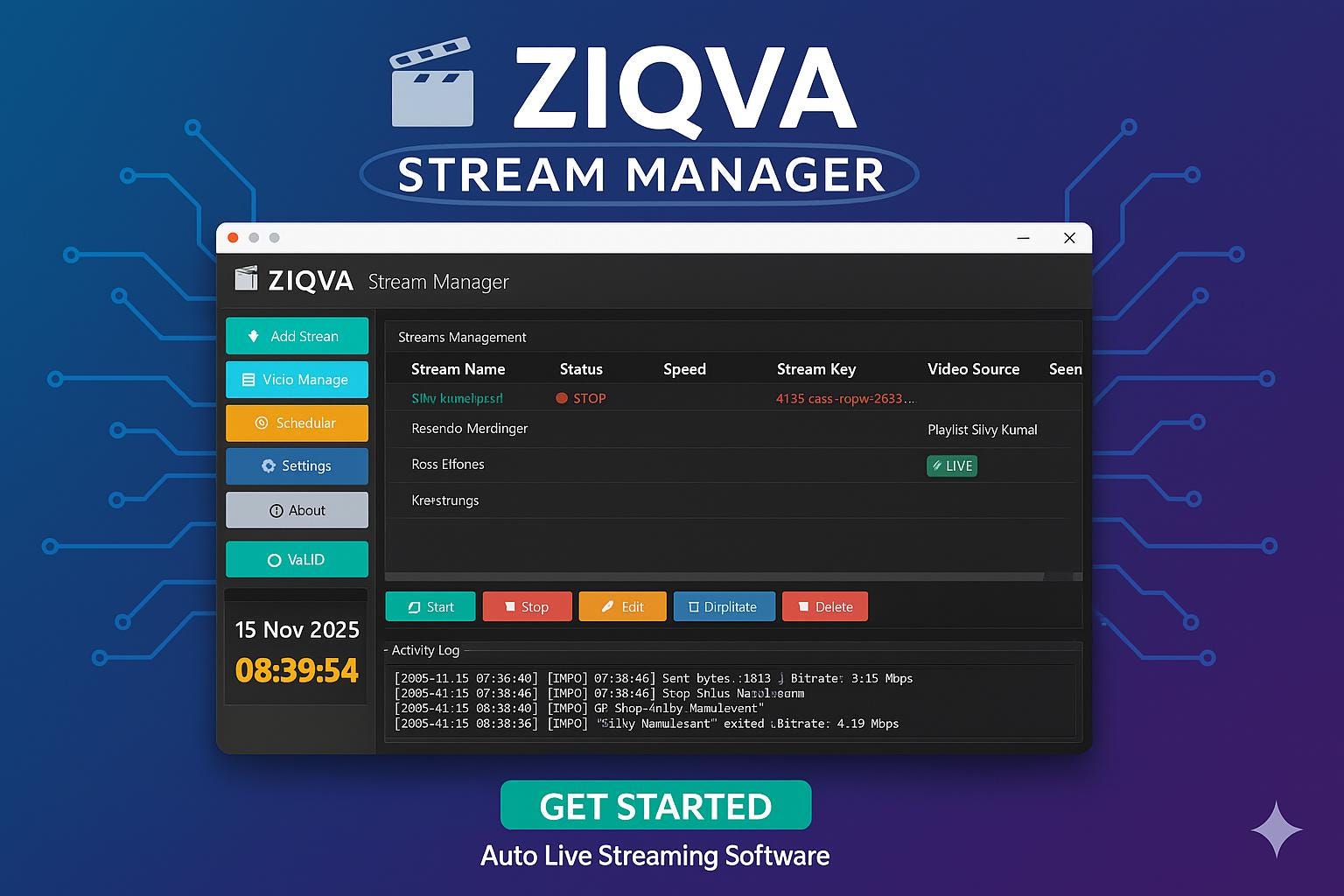 ZIQVA Stream Manager – Auto Live Streaming Software for Youtube | 24/7 ...