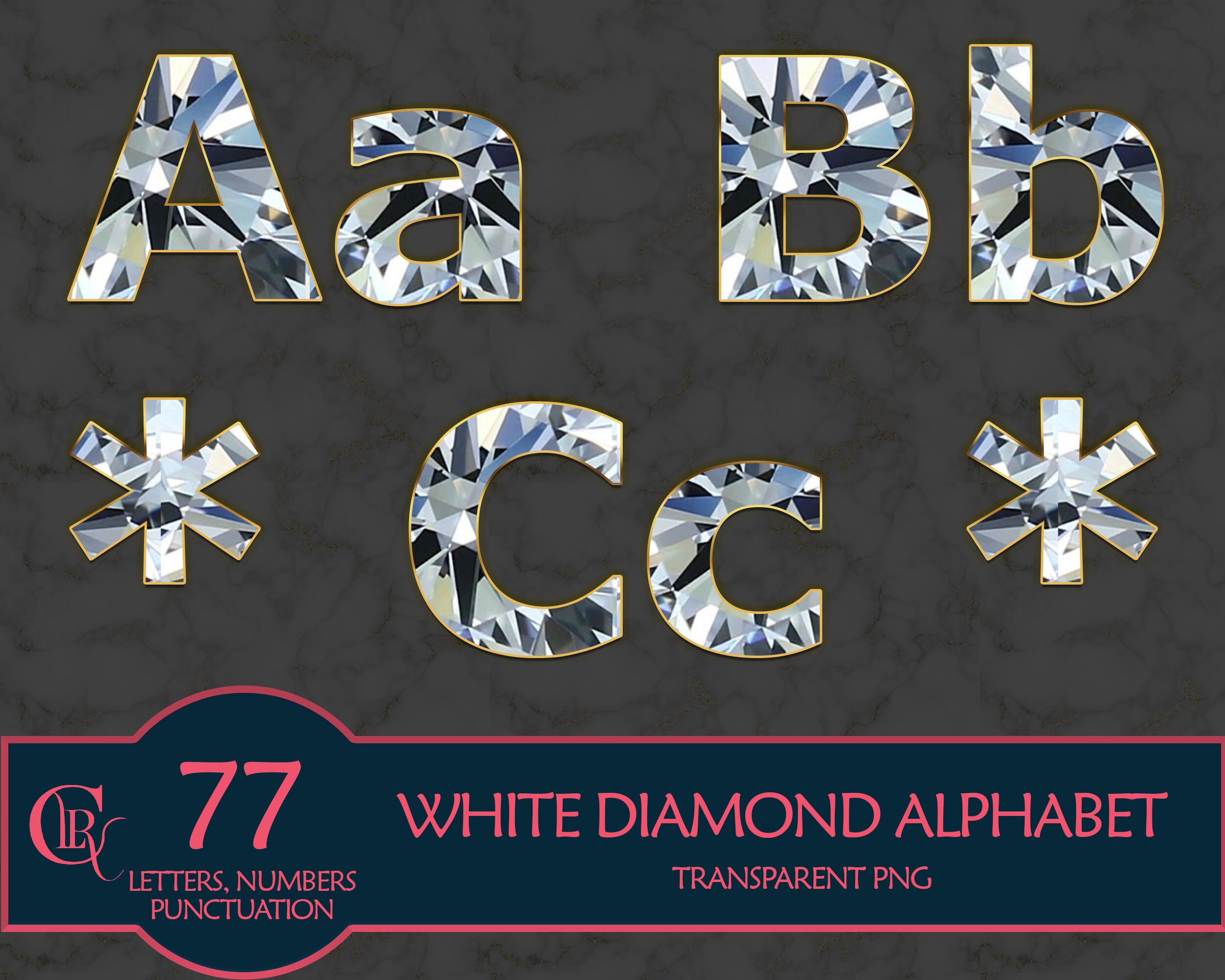 Diamond Alphabet Clip Art Diamond Letters Alphabet Clipart Diamond Font ...