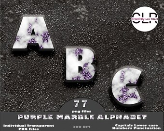 Marble Font Clipart - Etsy