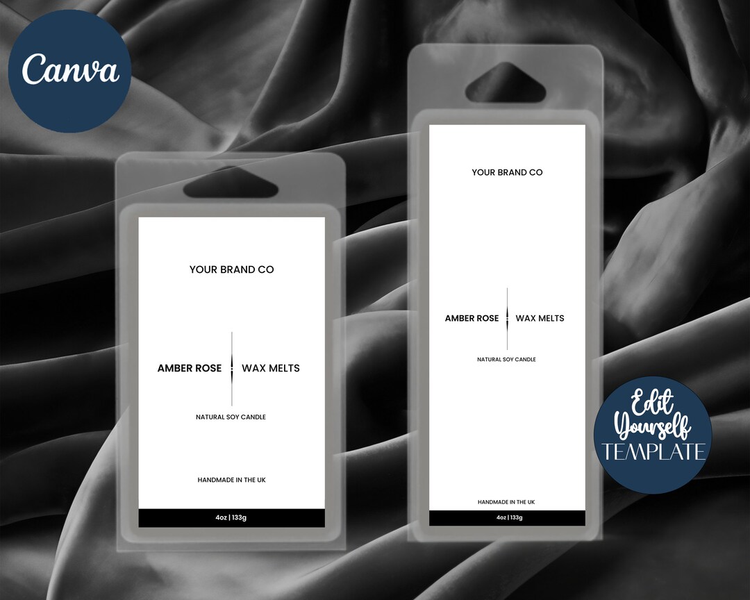 Editable Minimal Wax Melts Label Template, DIY Beauty Product Label ...