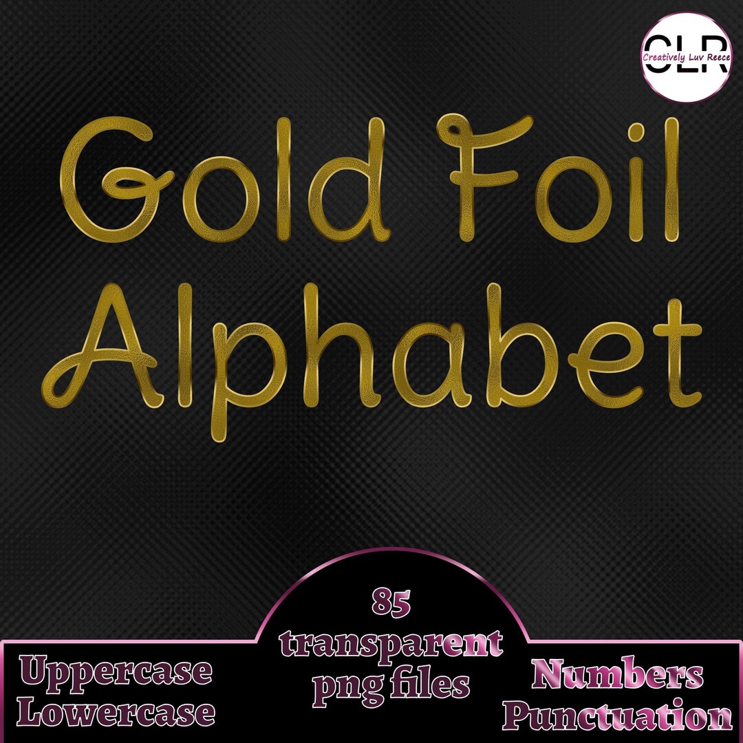 Gold Foil Alphabet Clip Art Foil Letters Alphabet Clipart - Etsy