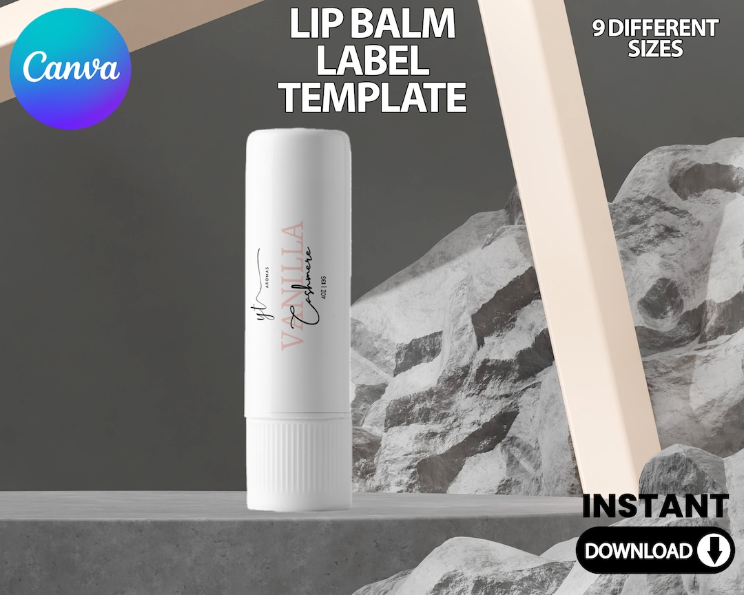 Lip Balm Label Template DIY Beauty Product Label Template - Etsy