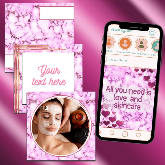 Stationery Design & Templates editable digital printable pink marble ...