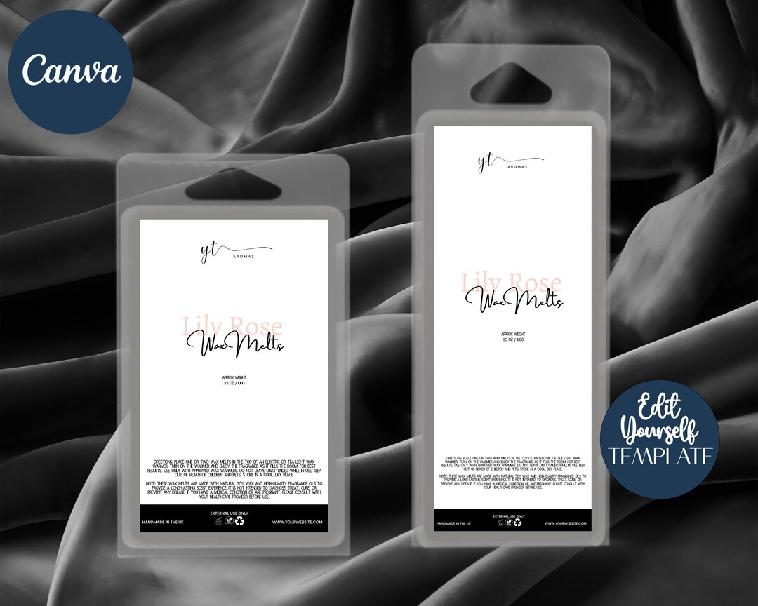 Editable Modern 2tone Wax Melts Label Template, DIY Beauty Product ...